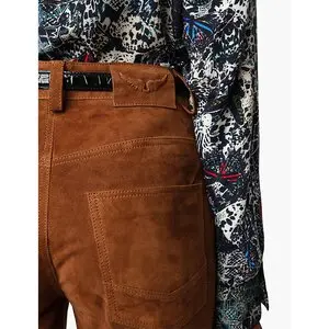 Zadig&Voltaire Pistol Flared-leg Suede Trousers - Cognac