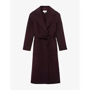 REISS Lucia Wool-blend Coat - Grape
