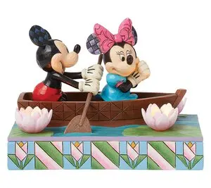 JIM SHORE Disney Traditions Mickey & Minnie Lov E Rowboat Led - One-color