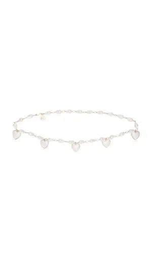 Lele Sadoughi Heart Charm Chain Belt - Mother Of Pearl
