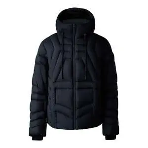 Mackage Luke Softwash Geometrical Quilted Down Jacket - Black