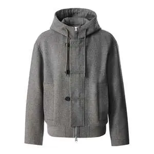 Mackage Malik Double-face Wool Hooded Jacket - Carbon Mix