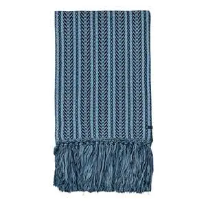 Mackage Mona-ck Rectangular Jacquard Wool Scarf With Fringed Ends Sky Blue