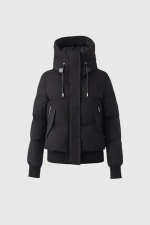 Mackage Nordic Tech Down Bomber Jacket With Hood - Black