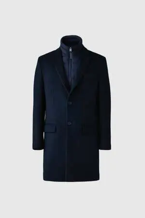 Mackage Skai-slb 3-in-1 Wool Coat With Removable Down Liner - Navy