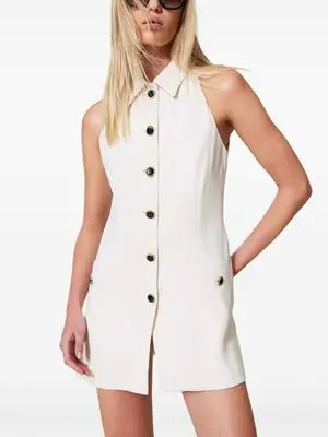 TWINSET Buttoned Crepe Mini Dress