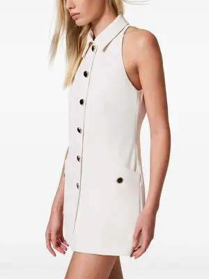 TWINSET Buttoned Crepe Mini Dress