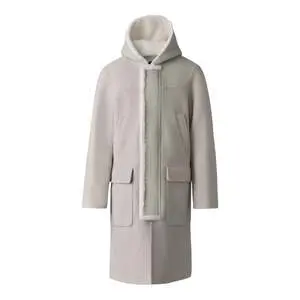 Mackage Abraham Long Hooded Wool Coat - Trench-natural