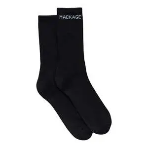 Mackage Woods Stretch Cotton Logo Socks - Black