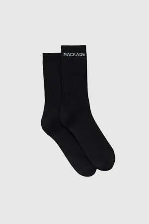 Mackage Woods Stretch Cotton Logo Socks - Black