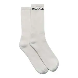 Mackage Woods Stretch Cotton Logo Socks - Cream