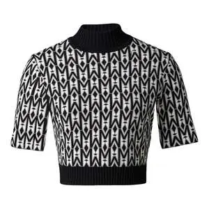 Mackage Jacquard Monogram Knit Top - Black