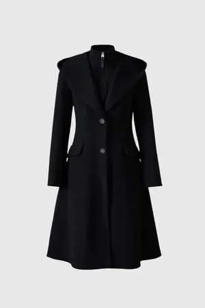 Mackage Handmade Wool-blend Coat With Removable Bib - Black