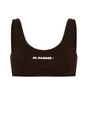 JIL SANDER Logo Bikini Top - Brown