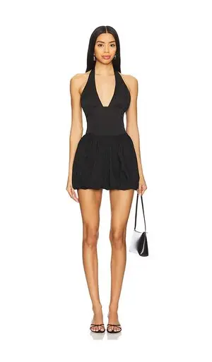 Superdown Halter Neck Top With Gathered Skirt
