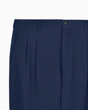 Giorgio Armani Wool Seersucker Trousers