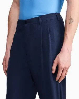 Giorgio Armani Wool Seersucker Trousers