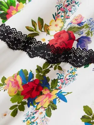 KIKA VARGAS Mj Lace-trimmed Floral-print Top