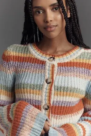 Anthropologie Pilcro Ribbed Stripe Cardigan