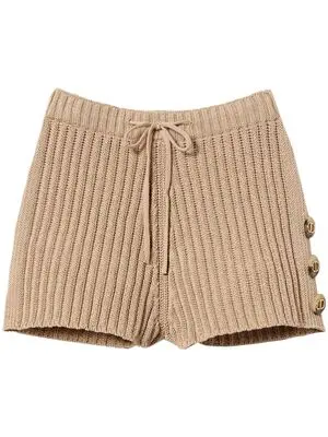 TWINSET Button-detail Ribbed-knit Shorts