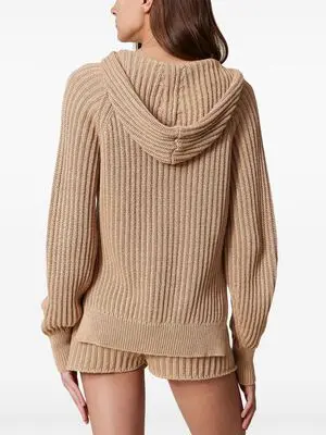 TWINSET Ribbed-knit Hooded Sweater