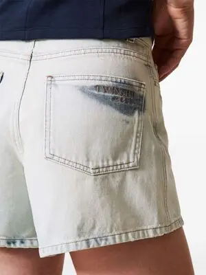 TWINSET Super Bleached Denim Shorts