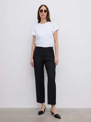 HOUSE OF DAGMAR Cropped Suiting Trousers - Black
