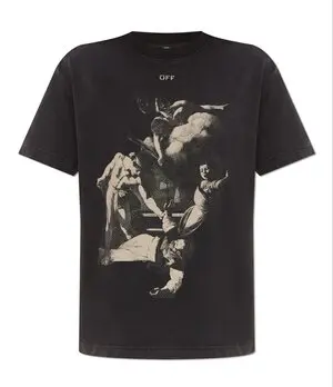 Off-White Off-White Logo Printed T-Shirt - Grey