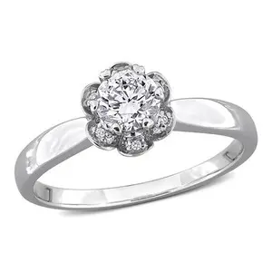 JULIANNA B. 3/5 Ctw Lab-grown Diamond 18k Flower Ring - White Gold