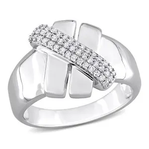 JULIANNA B. 14k Gold 0.25 Ctw Diamond Crossover Ring - White Gold/diamond