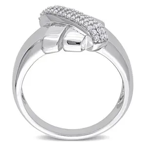 JULIANNA B. 14k Gold 0.25 Ctw Diamond Crossover Ring - White Gold/diamond
