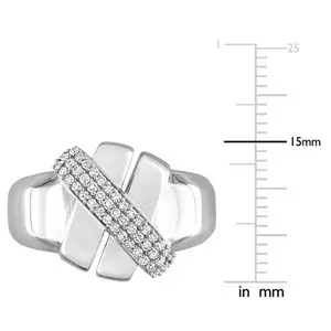 JULIANNA B. 14k Gold 0.25 Ctw Diamond Crossover Ring - White Gold/diamond