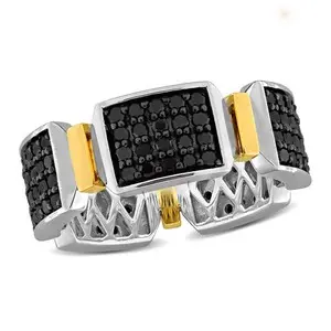 JULIANNA B. Cluster Ring 14k Gold - Black Diamond