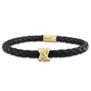 JULIANNA B. 14k & Leather Cord Bracelet - Yellow Gold