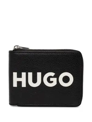 Hugo Logo-print Leather Wallet - Black