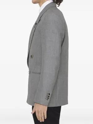 LARDINI Double-breasted Wool Jacket - Grey