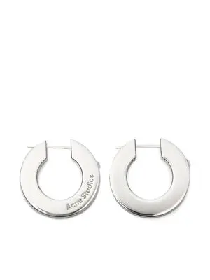 Acne Studios Crystal Hoop Earrings - Silver