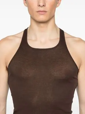 Rick Owens Basic Rib Tank - Brown