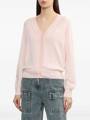 A.p.c. Logo-embroidered Cotton Cardigan - Pink