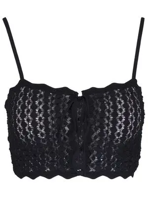 Saint Laurent Knitted Crop Top - Black