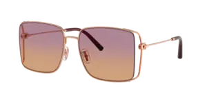 COACH Square Frame Sunglasses - Sunset Peach Gradient