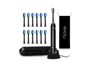 MYSMILE Sonic Toothbrush & Replacement Heads Bundle - Black