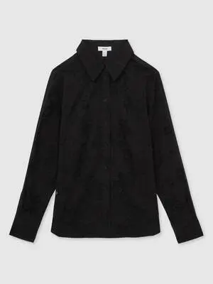 REISS Lacey Lace-front Shirt