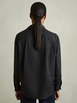 REISS Lacey Lace-front Shirt