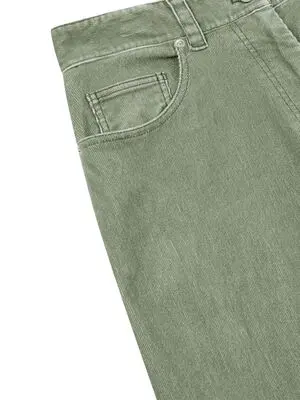 STUDIO TOMBOY Corduroy Wide-leg Trousers - Green