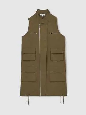 REISS Essie Linen Utility Mini Dress