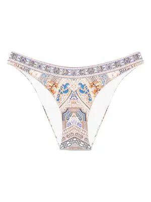 Camilla Mosaic-print Bikini Bottoms - Neutrals