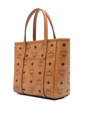 Mcm Logo-print Tote Bag - Brown