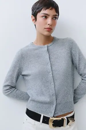 Anthropologie Juliet 100% Cashmere Cardigan - Grey
