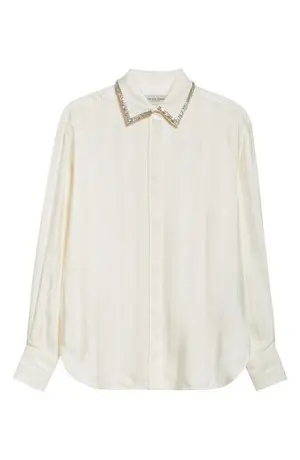 GOLDEN GOOSE Journey Embellished Striped Shirt - Papyrus